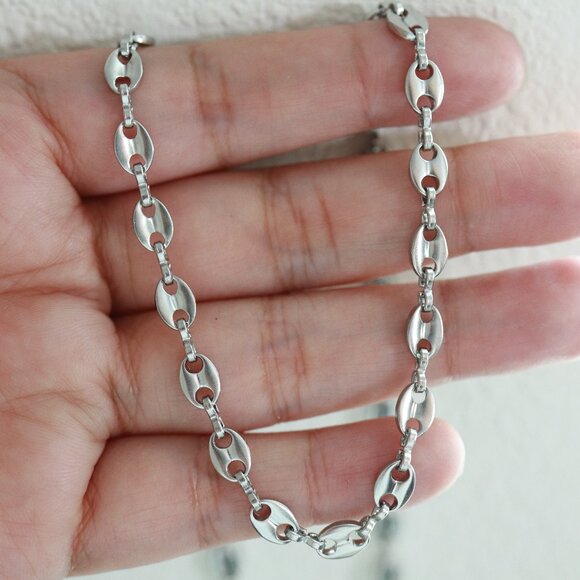 Jewelry | 5mm Mariner Style Chain With Silver Plated Necklace Stainless ...